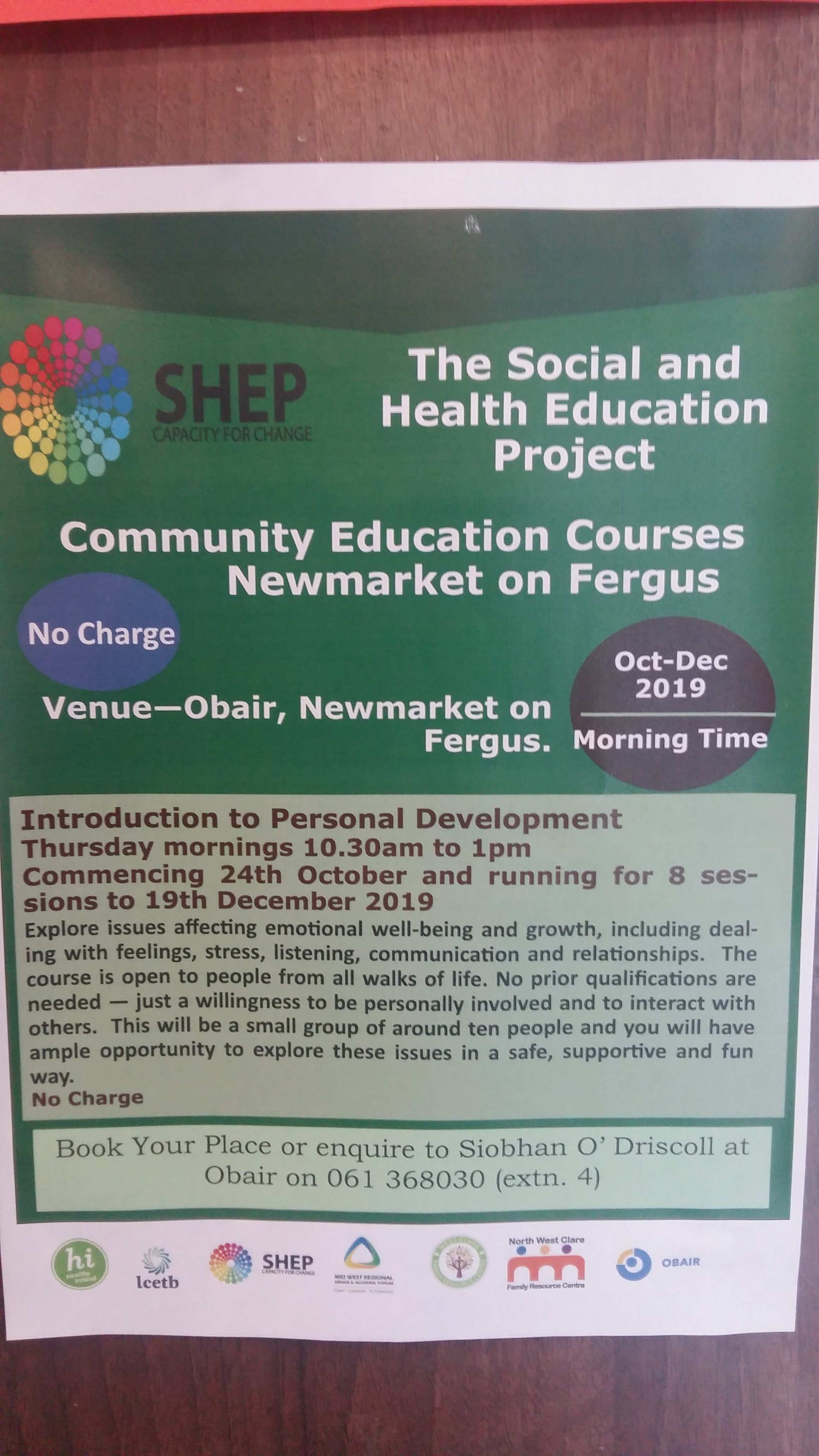 SHEP Programme-Introduction to Personal Development - Obair | Community ...